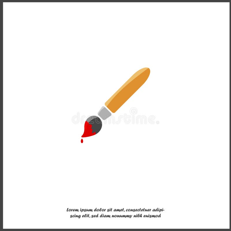 Vector Icon Brush for Drawing. Paint Brush on White Isolated Background ...