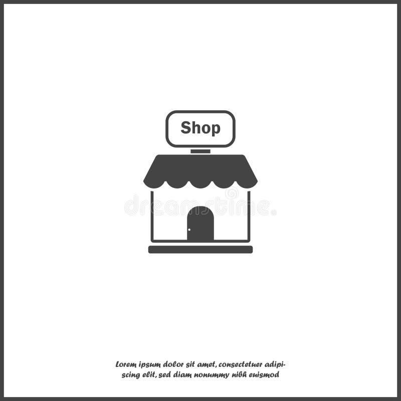 Vector Icon Building Shop. Shop Icon on White Isolated Background Stock ...