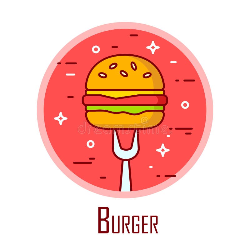 Burger Circle Flat Green Icon Stock Vector - Illustration of nutrition ...