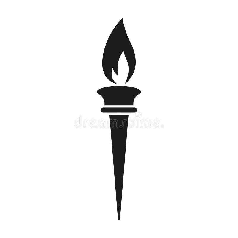 Vector Icon of Burning Torch Stock Vector - Illustration of graphic ...