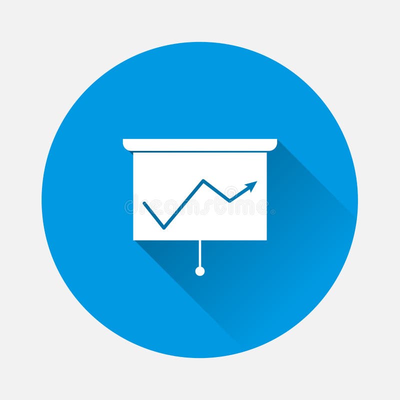 Vector Icon Business Presentation Icon on Blue Background. Flat Stock ...