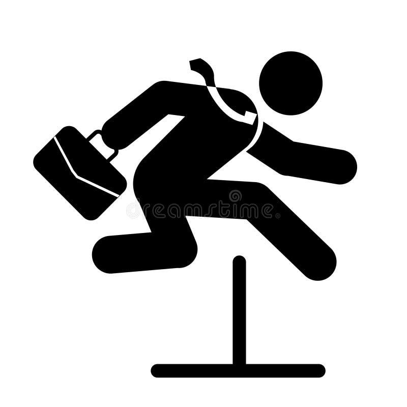 Vector Icon of a Businessman Jumping Over Hurdles Stock Illustration ...