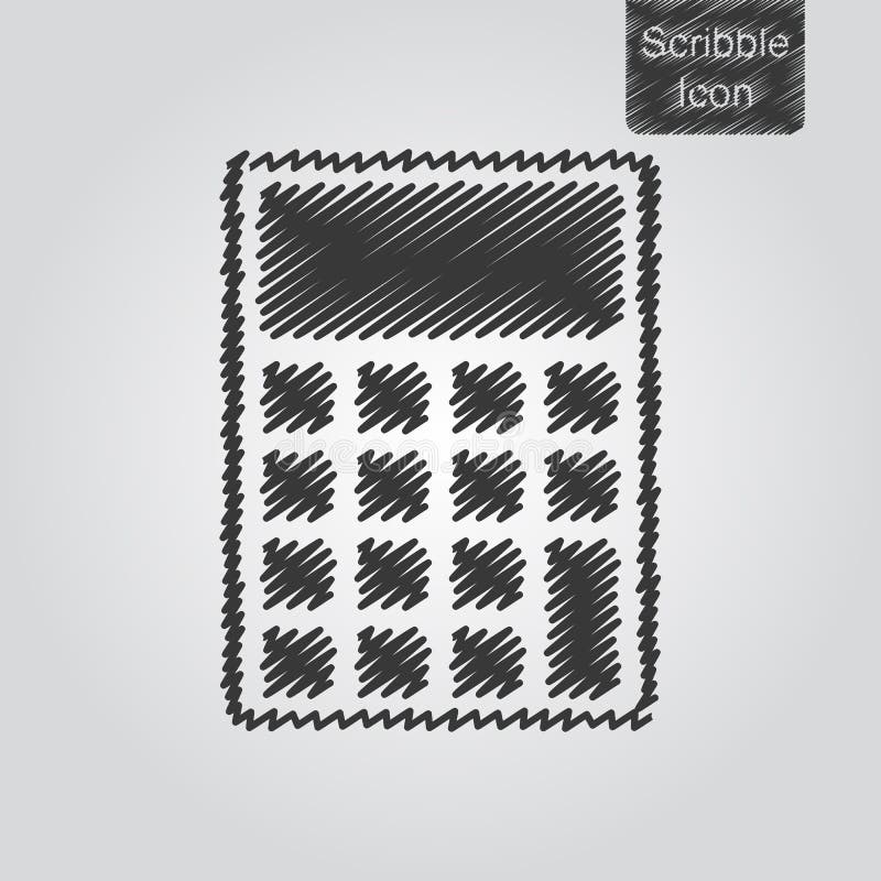 Vector Icon of Calculator in Scribble Style Stock Illustration ...