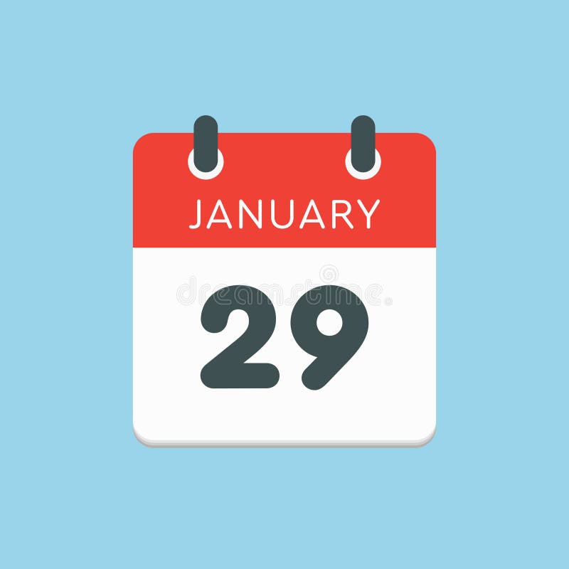 Icon Day Date 29 January, Template Calendar Page Stock Vector ... Icon Day Date 29 January, Template Calendar Page Stock Vector ...
