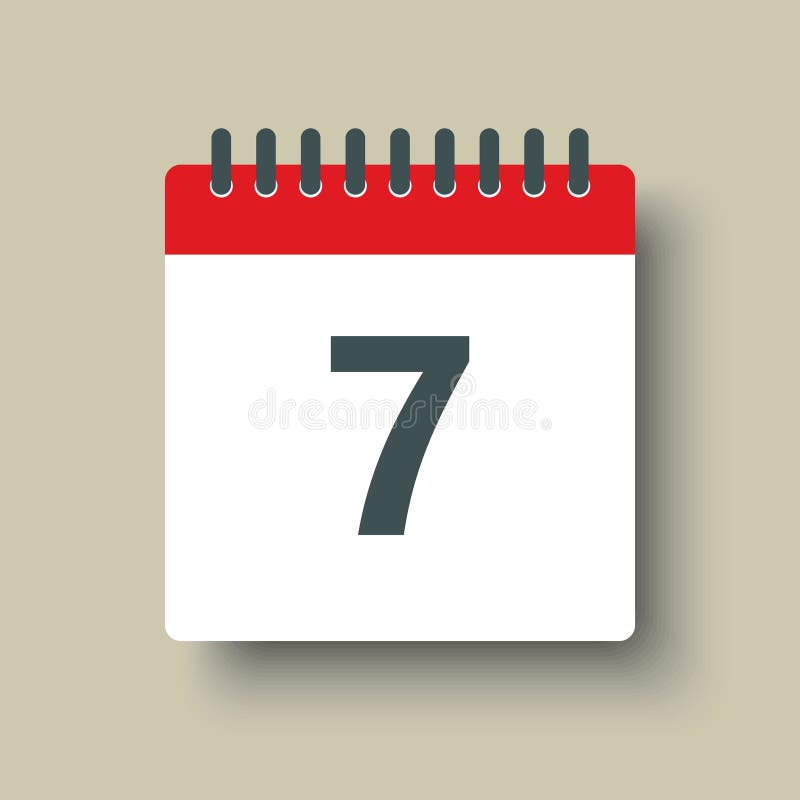 Vector Icon Calendar Day Number 7, 7th Day Month Stock Illustration ... Vector Icon Calendar Day Number 7, 7th Day Month Stock Illustration ...