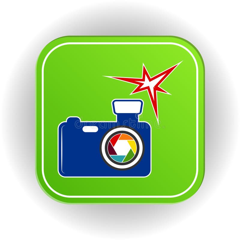 Vector Icon, Camera with Flash. Stock Illustration for Logos, Sites and ...