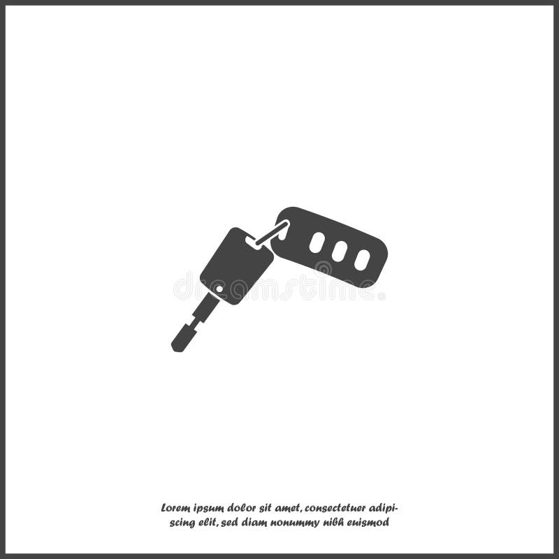 Vector Icon Car Key With A Keychain. Vector Flat Illustration On White ...
