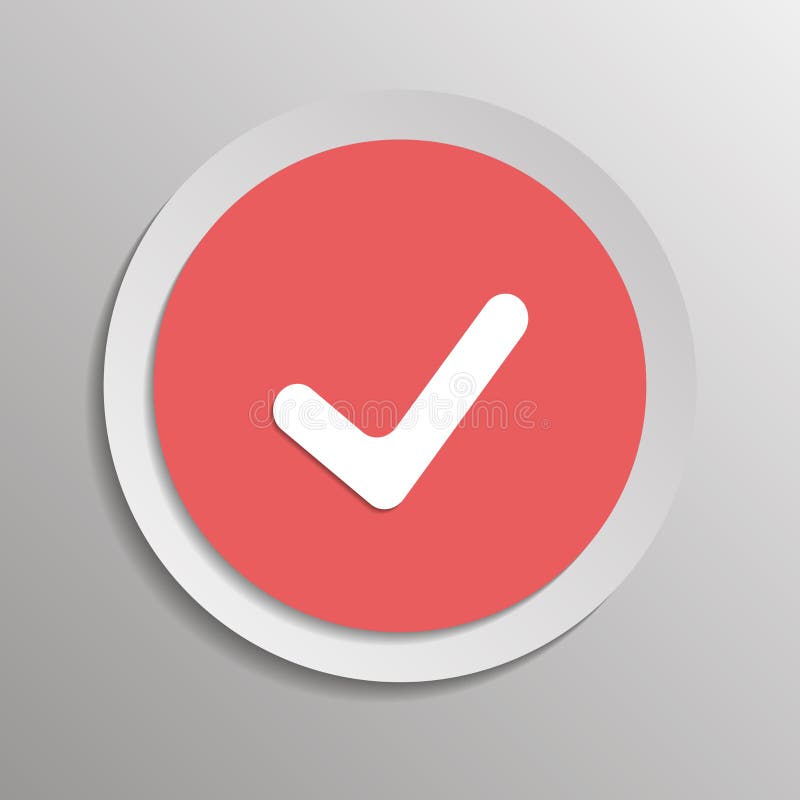 Vector Icon Check. Vector Illustration on a Sticker with Shadow Stock ...