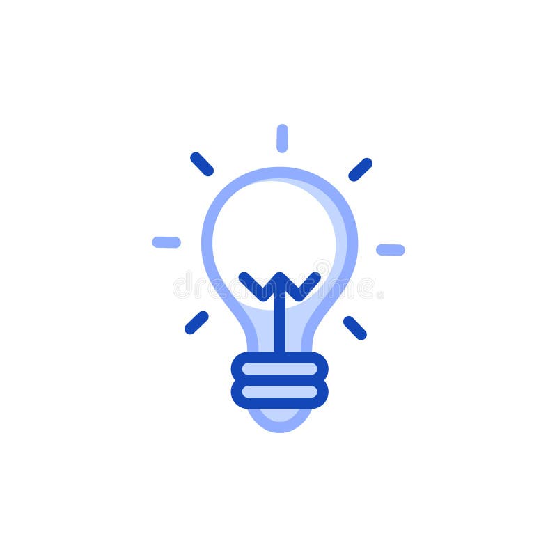 Vector Icon of a Classic Shaped Light Bulb with Rays Around it ...