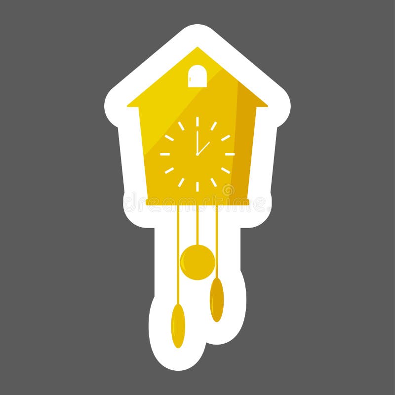 Sticker Cuckoo Clock. Suitable for Education Symbol. Simple Design ...