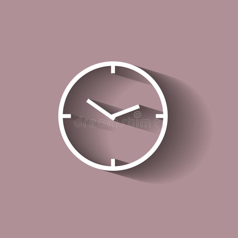Vector Icon of Clock Face with Shadow Stock Vector - Illustration of ...