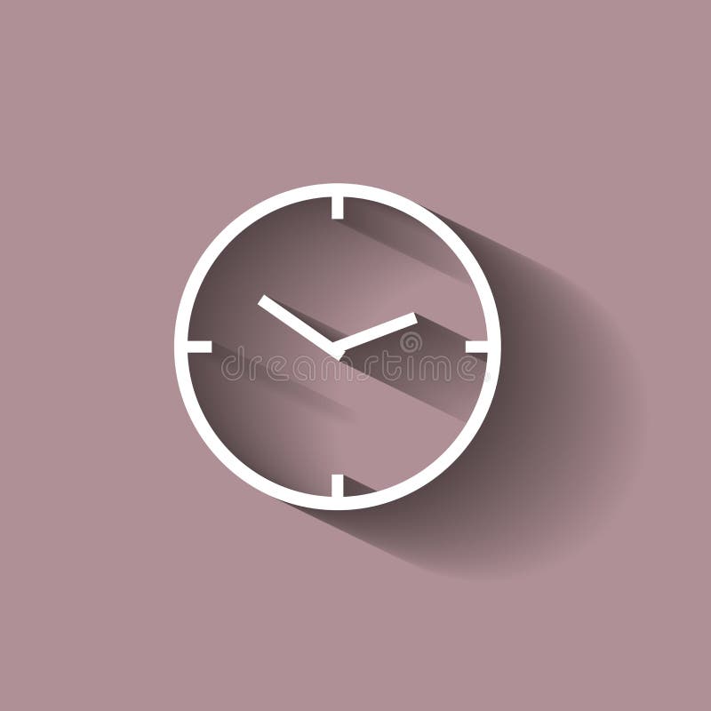 Vector Icon of Clock Face with Shadow Stock Vector - Illustration of ...
