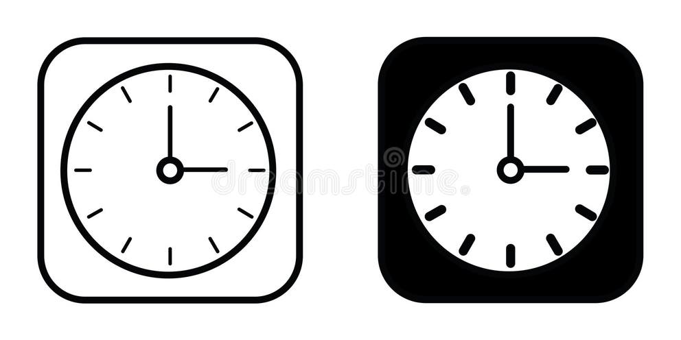 Square Clock Time Schedule Appointment Icon Stock Illustration ...