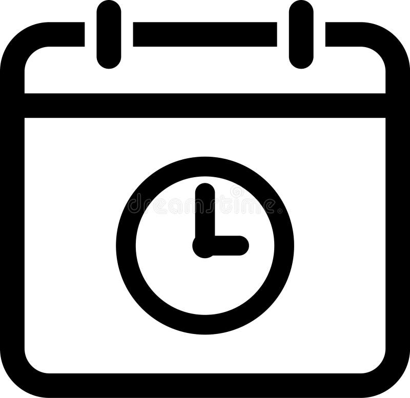 Vector Icon of Clock on Tear-off Calendar As Reminder of Event Stock ...