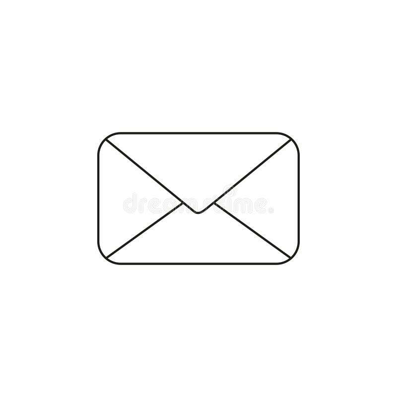Vector Icon of Closed Mail Envelope. Black Outline Stock Vector ...