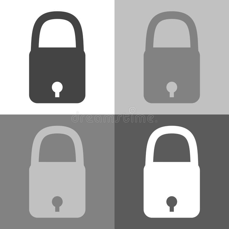Vector Icon of a Closed Padlock. Vector Icon Set on White-grey- Stock ...