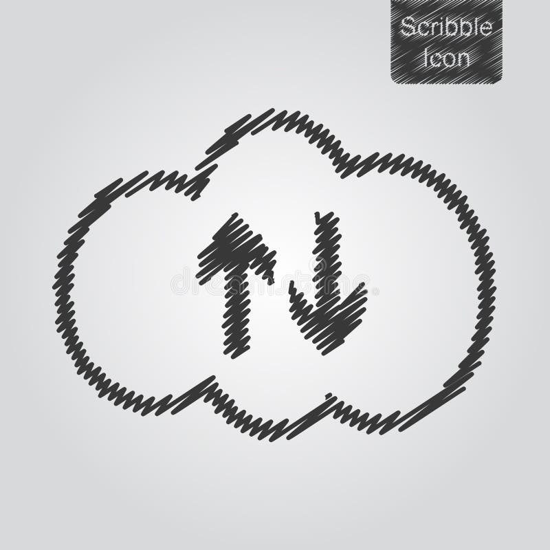 Vector Icon of Cloud Computing Concept in Scribble Style Stock Vector ...