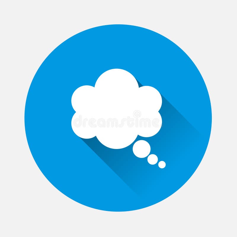 Vector Icon Cloud Conversation on Blue Background. Flat Image C Stock ...