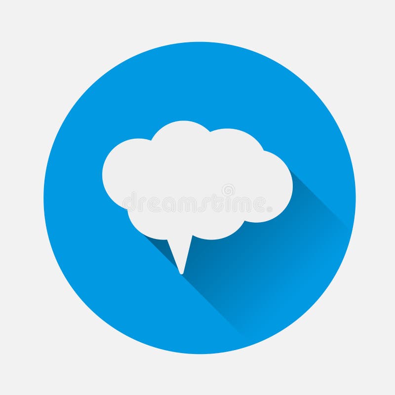 Vector Icon Cloud Conversation on Blue Background. Flat Image Cl Stock ...