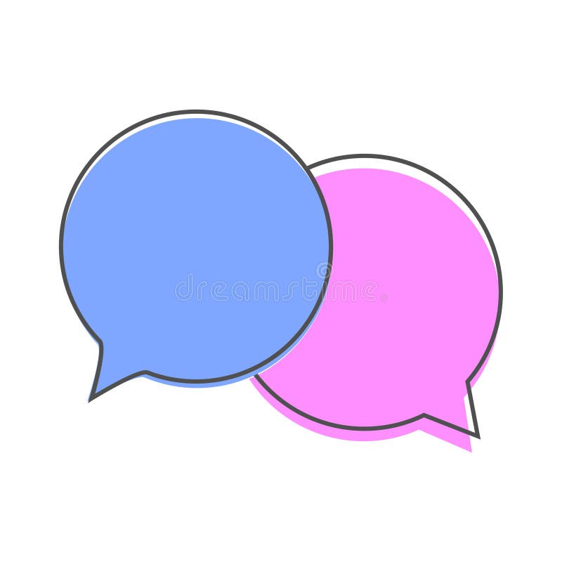Vector Icon Cloud Conversation. Cloud of Speech Cartoon Style on White ...