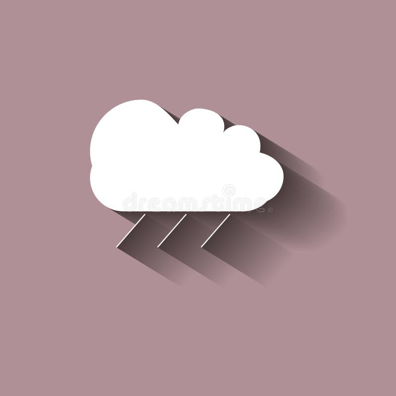 Vector Icon Cloud of Rain, with Shadow Stock Vector - Illustration of ...