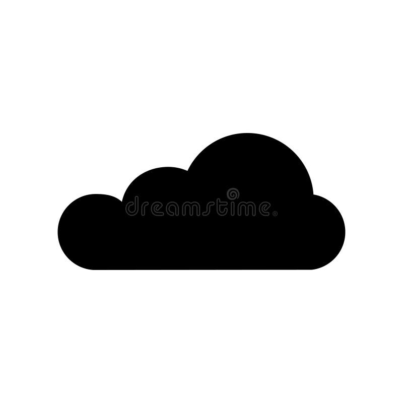 Vector Icon of Cloud. Simple Black Illustration. Cloud Download. Symbol ...
