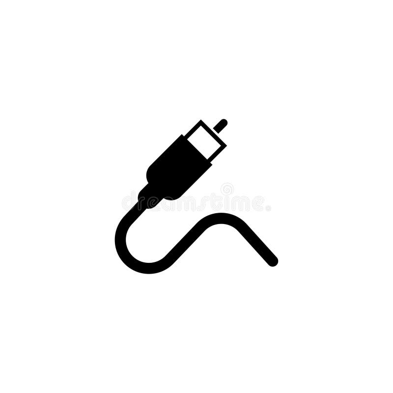 Vector Icon of a Coaxial Cable and Connector for Television Connections ...