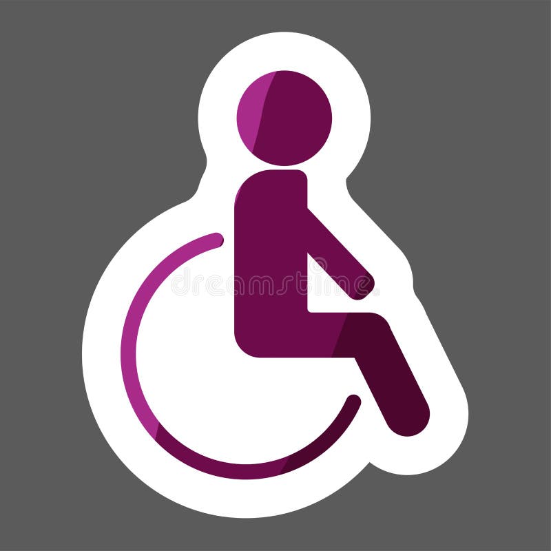 Vector Icon Colored Sticker Wheelchair Icon. Vector Set Icon Wheelchair ...
