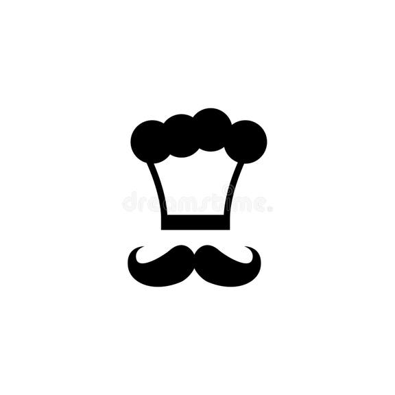 Vector Icon Combining a Chef Toque and a Curly Mustache, Representing ...