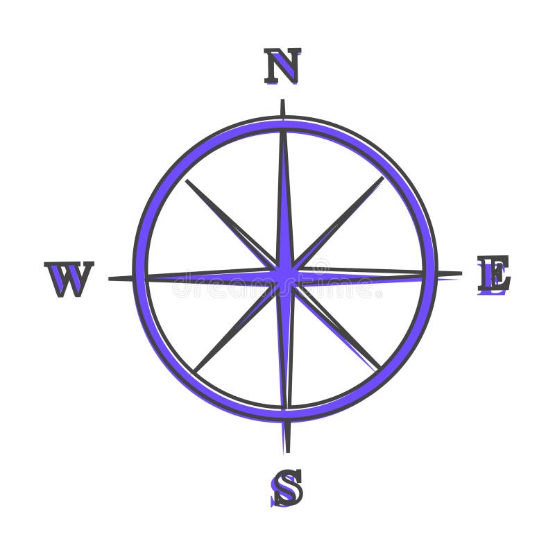 Vector Icon Compass with Indication Sides of the World. Illustration ...