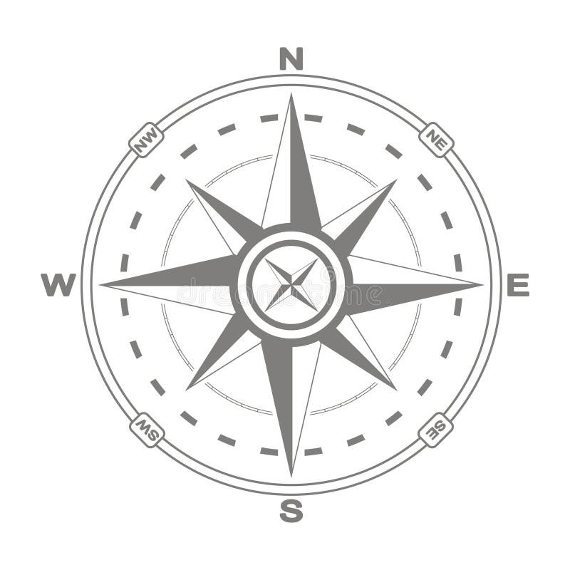 Vector Icon with Compass Rose Stock Vector - Illustration of nautical ...