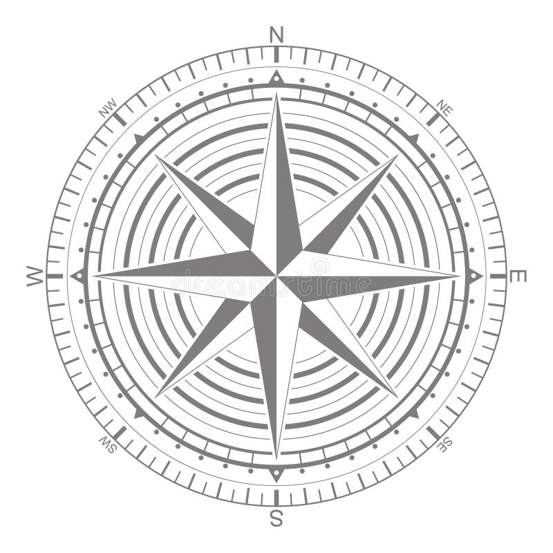 Vector Icon with Compass Rose Stock Vector - Illustration of instrument ...