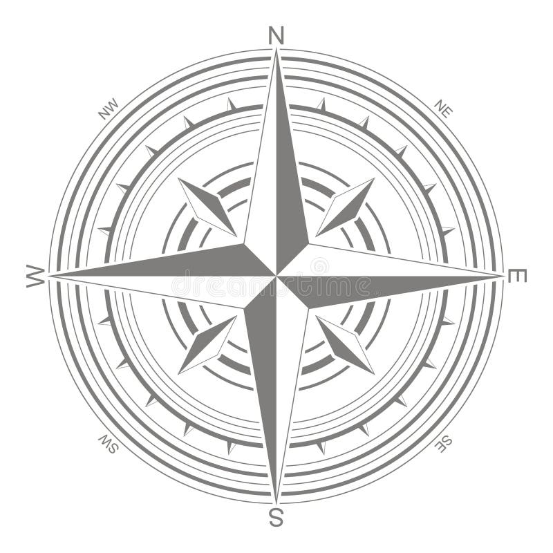 Vector Icon with Compass Rose Stock Vector - Illustration of vintage ...