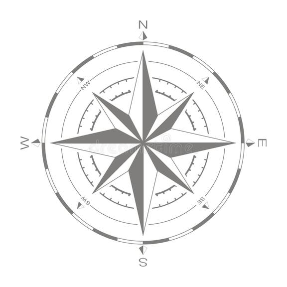 Vector Icon with Compass Rose Stock Vector - Illustration of shape ...
