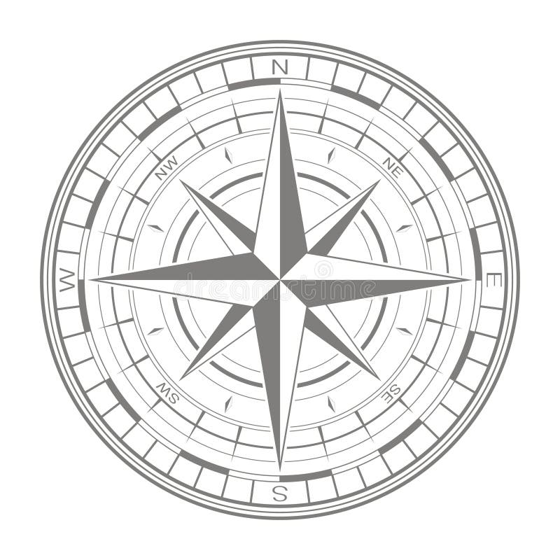 Vector Icon with Compass Rose Stock Vector - Illustration of ...