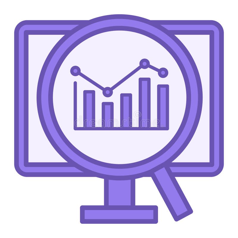 Colored Monitoring Icon. stock vector. Illustration of magnifying ...