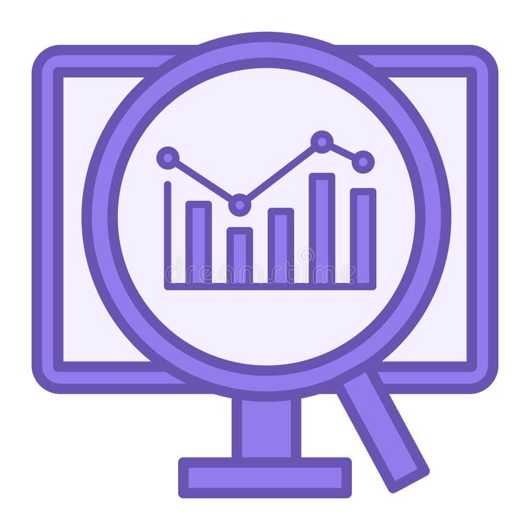 Colored Monitoring Icon. stock vector. Illustration of magnifying ...