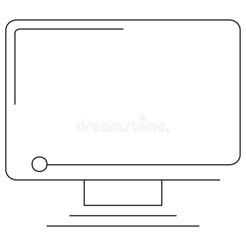 Vector Icon of a Computer Monitor with a Minimalistic Digital ...