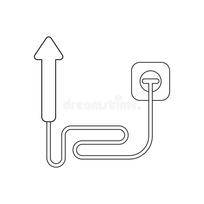 Vector Icon Concept of Arrow Moving Up with Cable and Plugged into ...