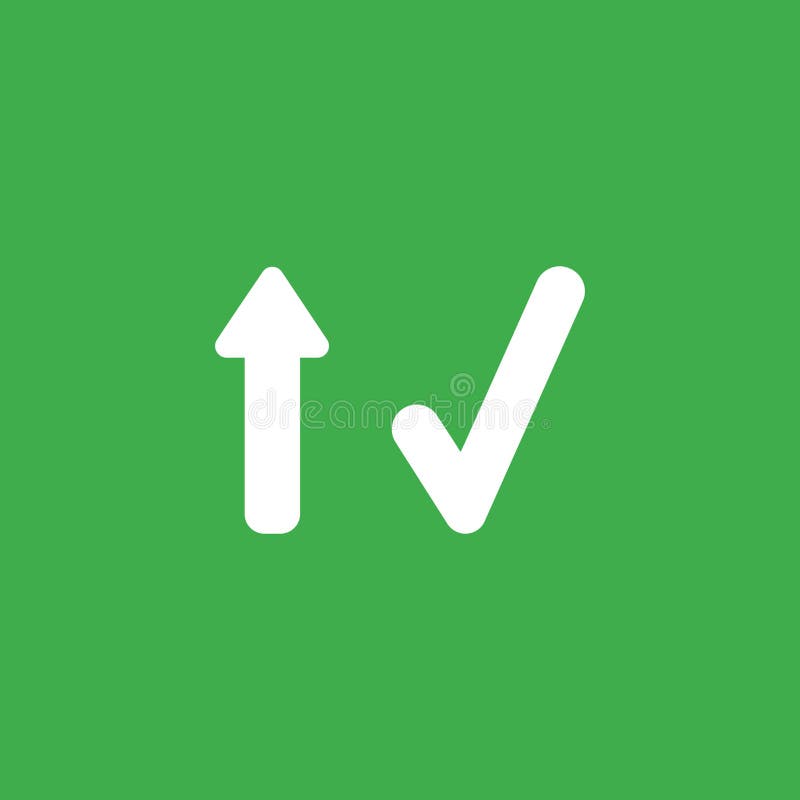 Vector Icon Concept of Arrow Moving Up and Check Mark on Green B Stock ...
