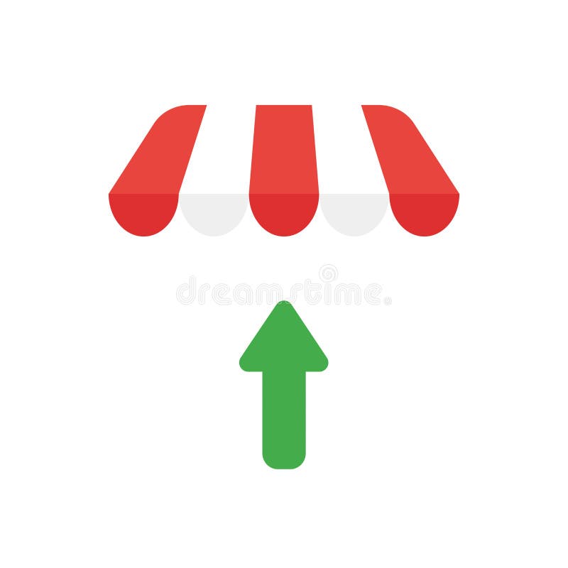 Vector Icon Concept of Arrow Moving Up Under Shop Store Awning Stock ...