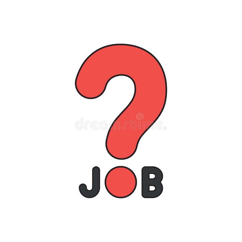 Vector Icon Concept of Job Word with Big Question Mark Stock Vector ...