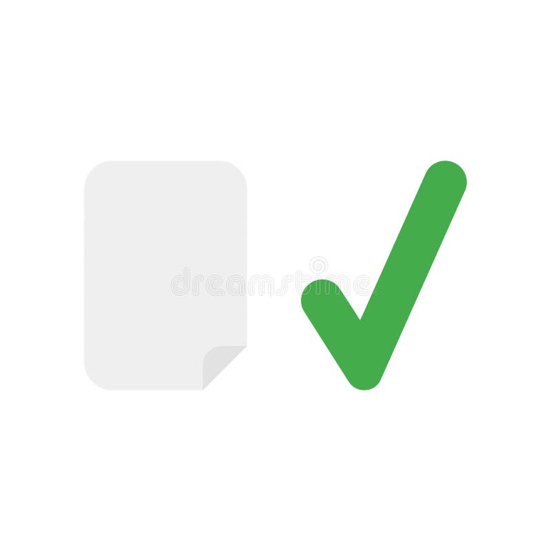 Vector Icon Concept of Blank Paper with Check Mark Stock Vector ...