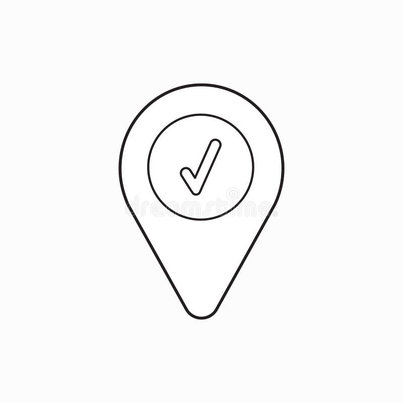 Vector Icon Concept of Check Mark Inside Map Pointer Stock Vector ...