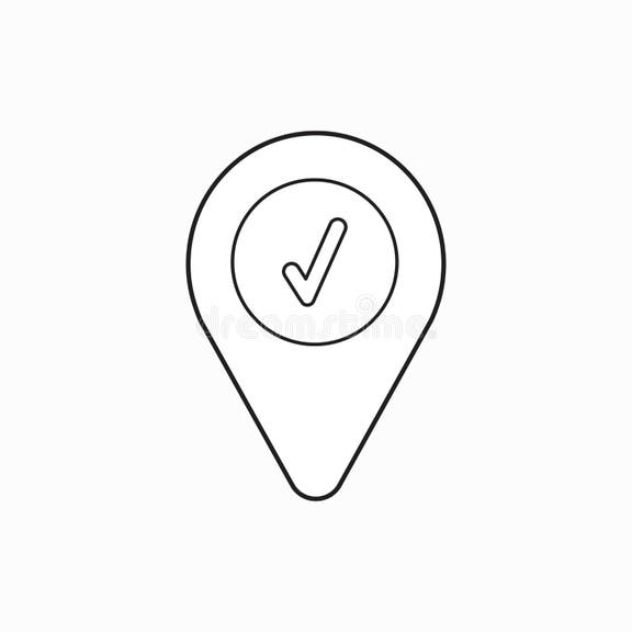 Vector Icon Concept of Check Mark Inside Map Pointer Stock Vector - Illustration of choice ...