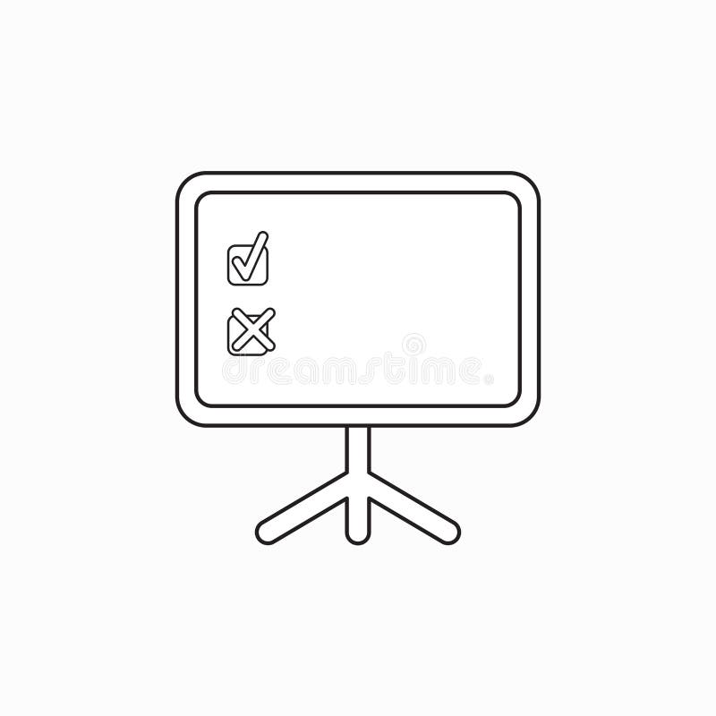 Vector Icon Concept of Check Mark and X Mark Inside Presentation Board ...