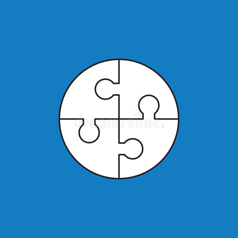 Vector Icon Concept of Circle Shape Puzzle Pieces Connected Stock ...