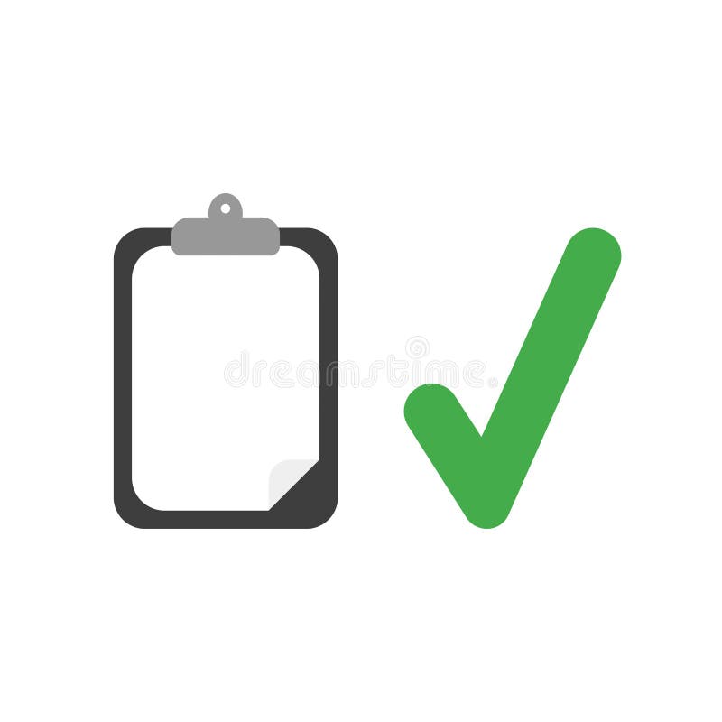 Vector Icon Concept of Clipboard with Blank Paper and Check Mark Stock ...
