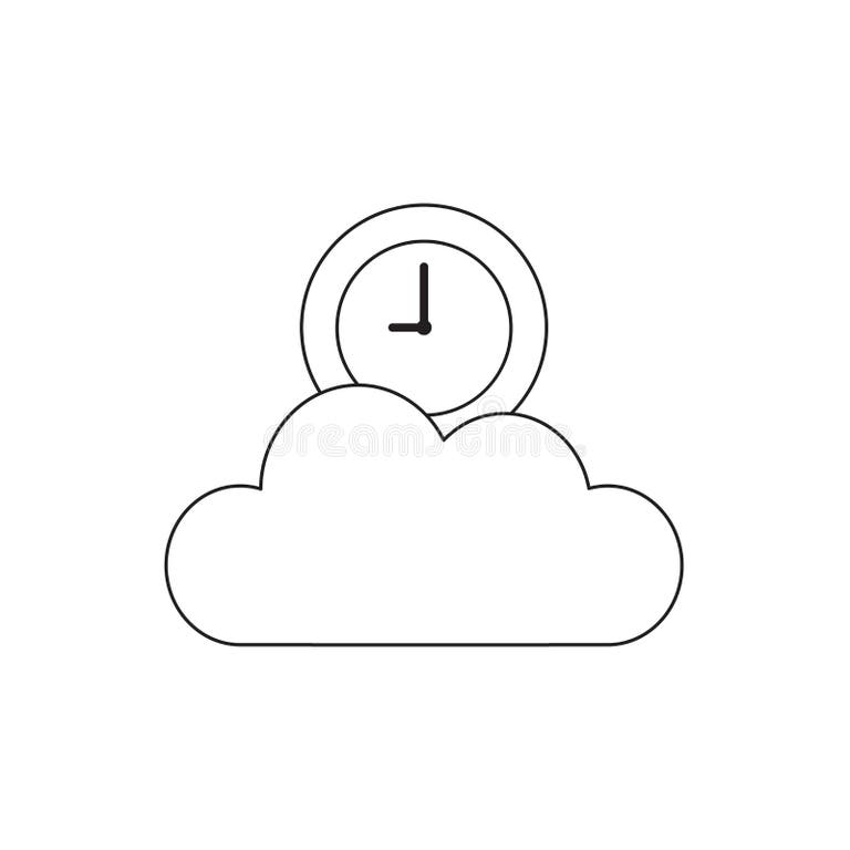 Vector Icon Concept of Clock on Cloud Stock Vector - Illustration of ...