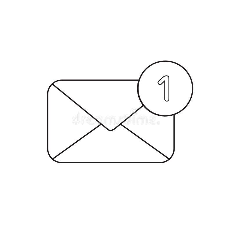 Vector Icon Concept of Closed Envelope with Number One Stock Vector ...